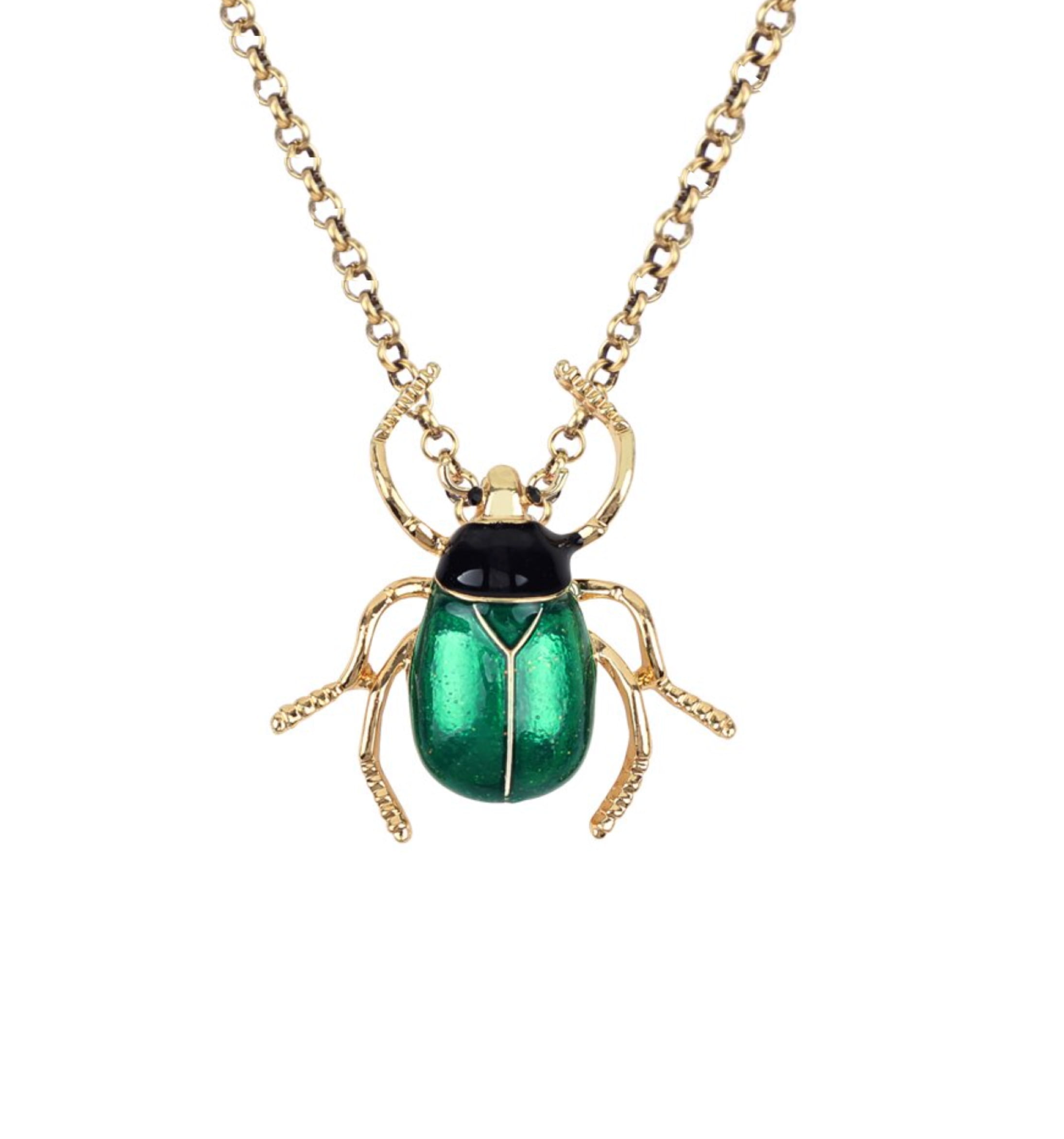 Green Beetle Pendant Necklace - Walmart.com