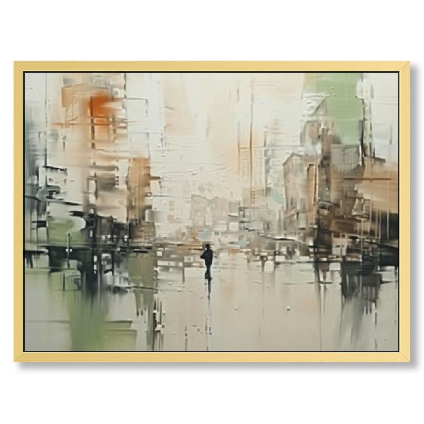 Green And Beige Abstract Wall Art Orange And Beige Abstract Painting ...
