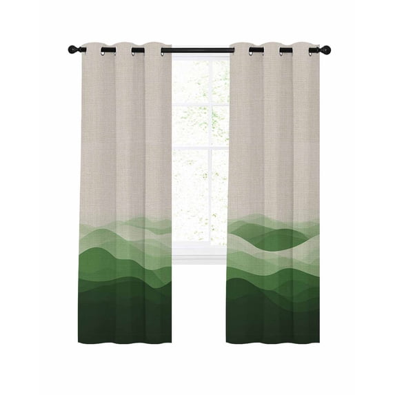 Green Beige Ombre Blackout Curtains 96 Inches Long for Bedroom ...
