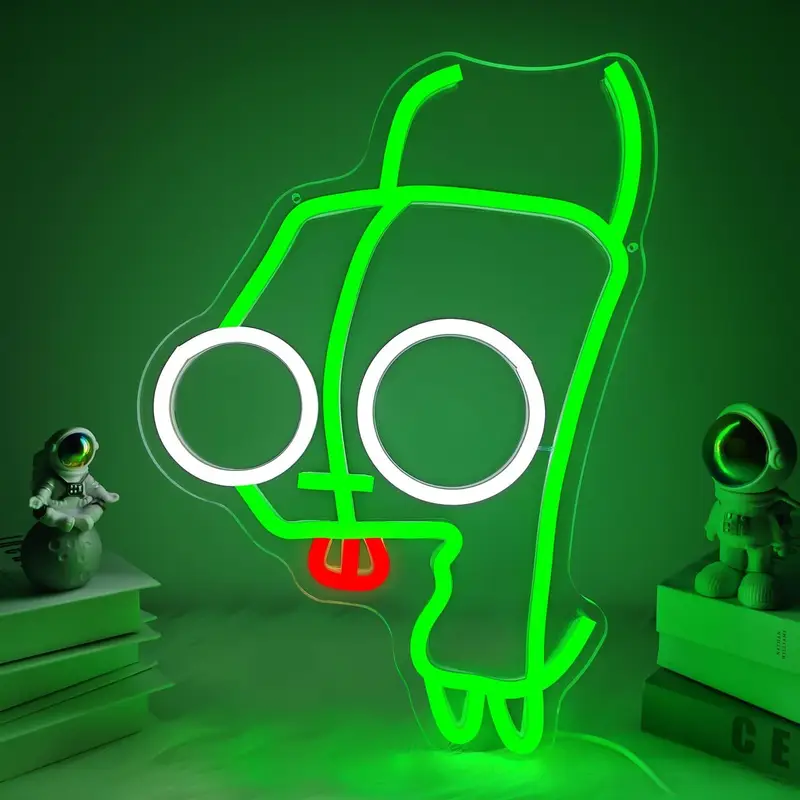 Green Big Eye Monster Neon Light, Abstract Art LED Light with Dimming ...