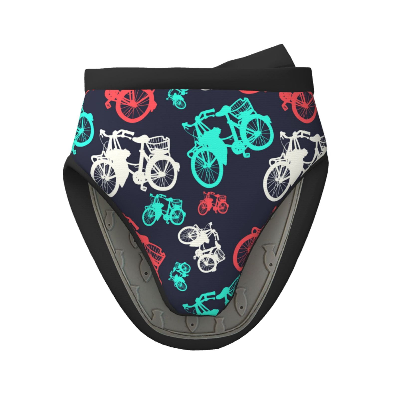 Green Bike Pattern red Oven Mitts Heat Resistant - Soft Lining Silicone ...