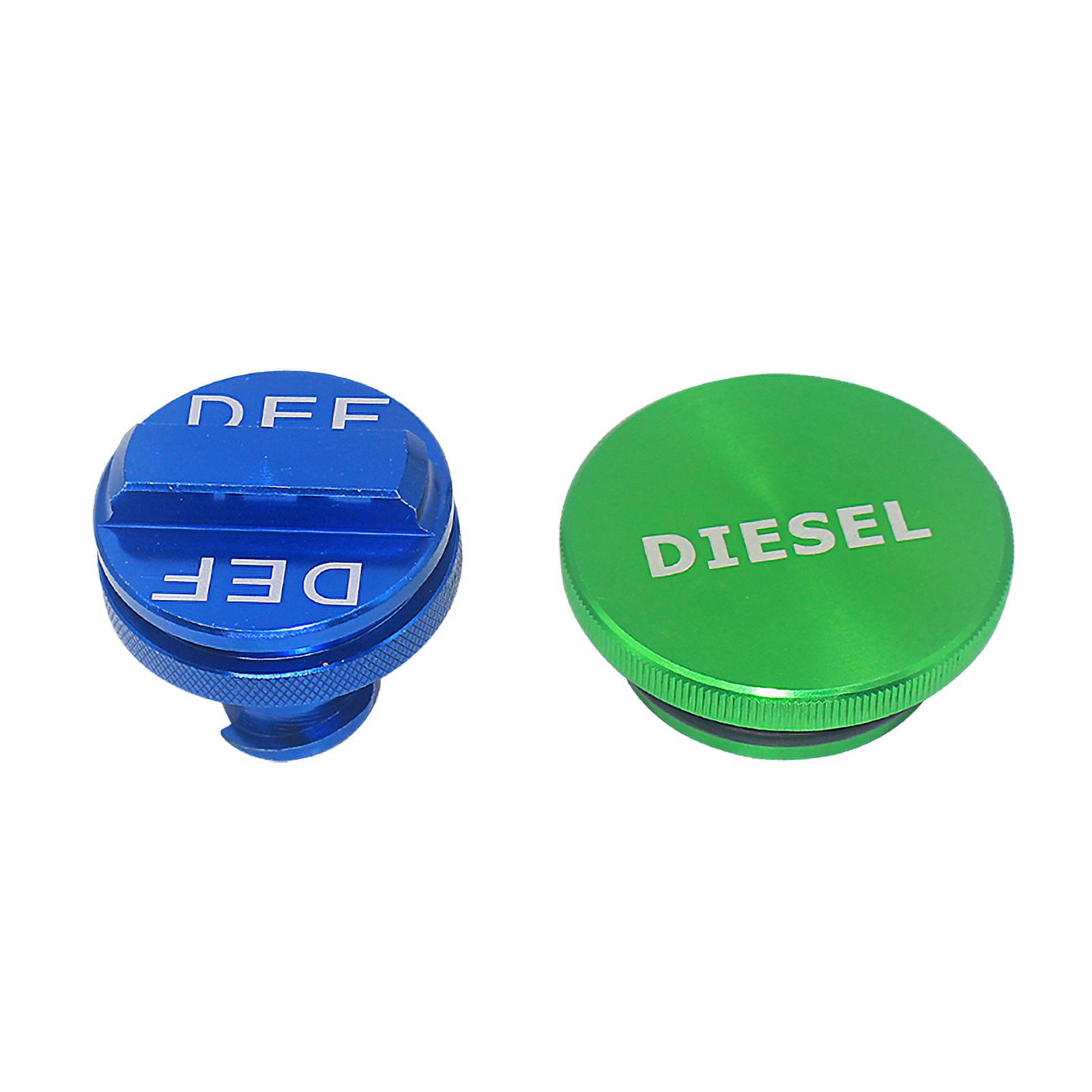 Green Billet Fuel Cap and DEF Cap for 2013-2017 Dodge Ram Cummins and ...