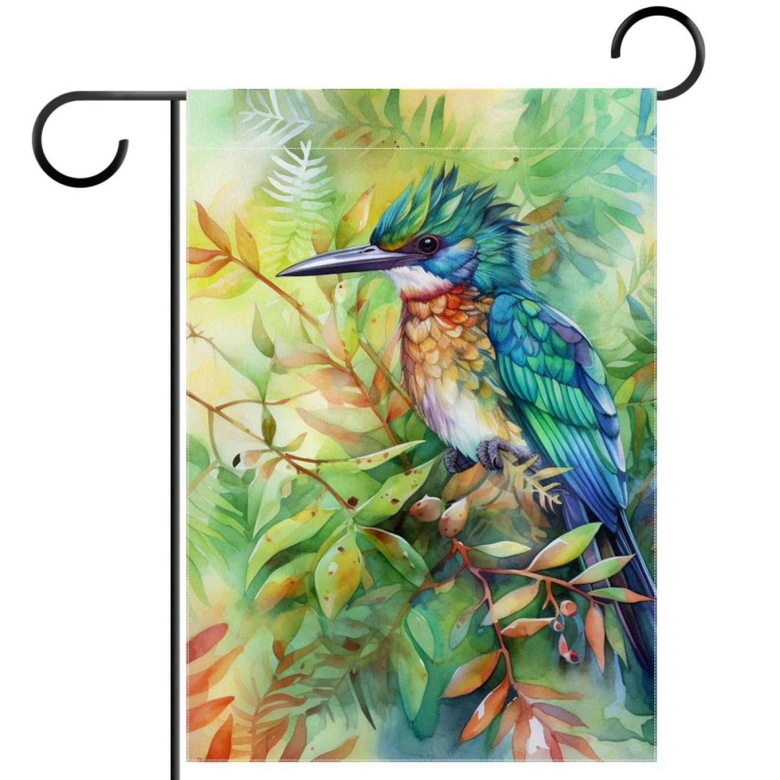 Green Bird Leaf Garden Flag 12x18 Vertical Double Sided Farmhouse ...