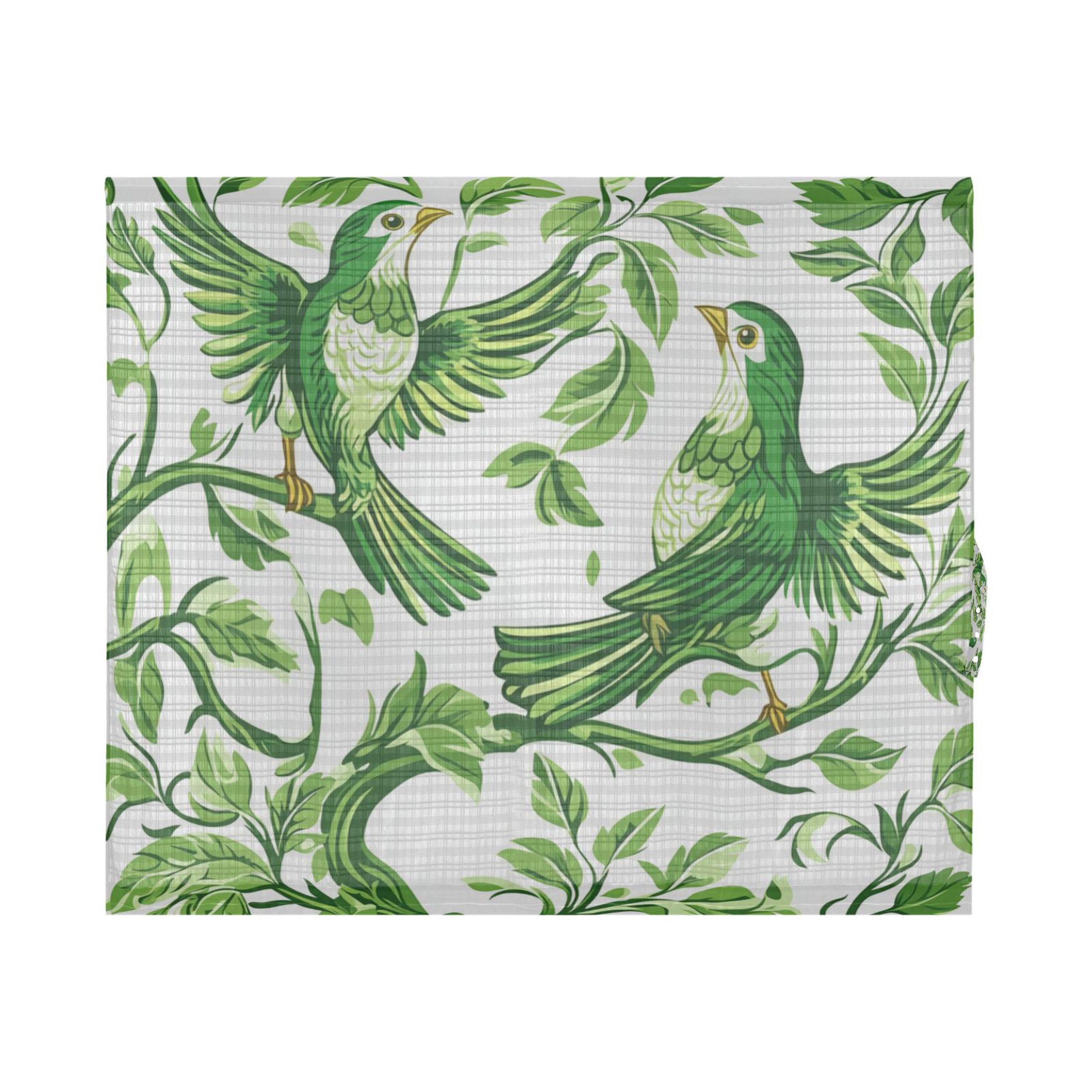Green Birds Door Panels 25x72in Breathable Mesh Privacy UV Blocking ...