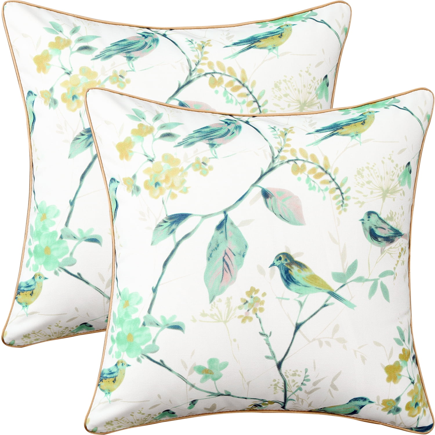 VOGOL Green Birds Pillowcases, Modern Pattern Printed Home Decoration ...