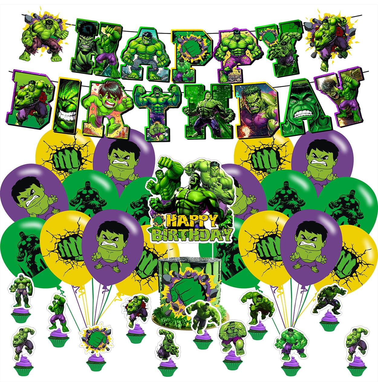 Green Birthday Decorations Party Supplies Include KKS1 Happy Birthday ...