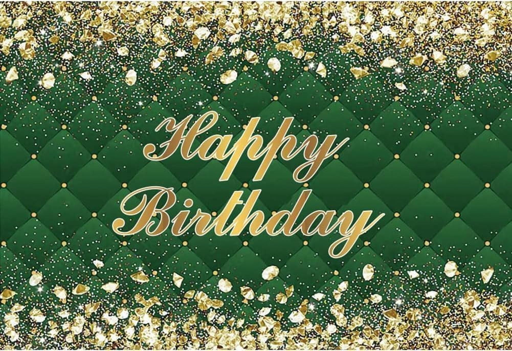 Green Birthday Groovy Backdrop Banner for Photo Shoot Portrait Gold ...