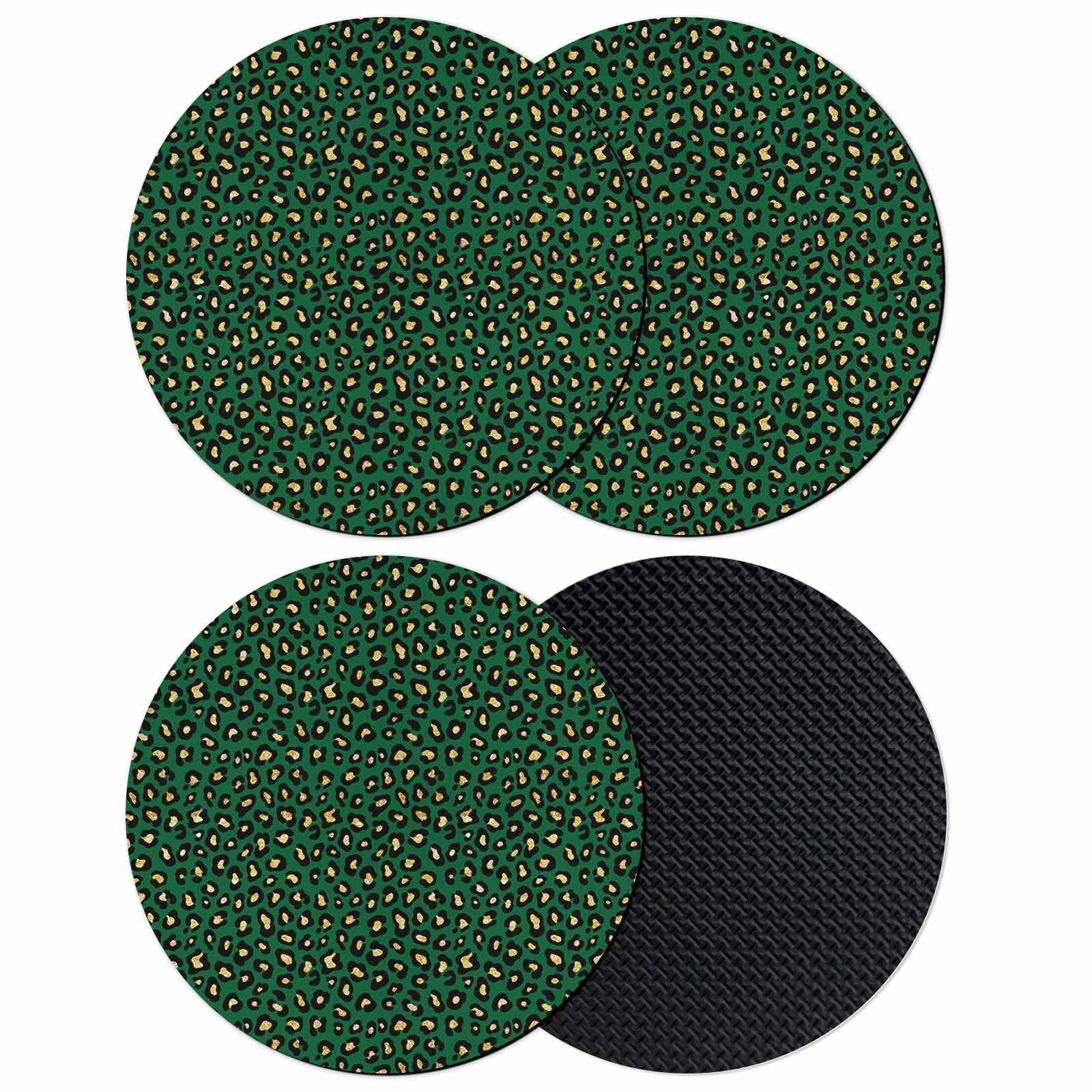 Green Black Coasters Set of 4, Absorbent Coasters for Drinks, Elegant ...