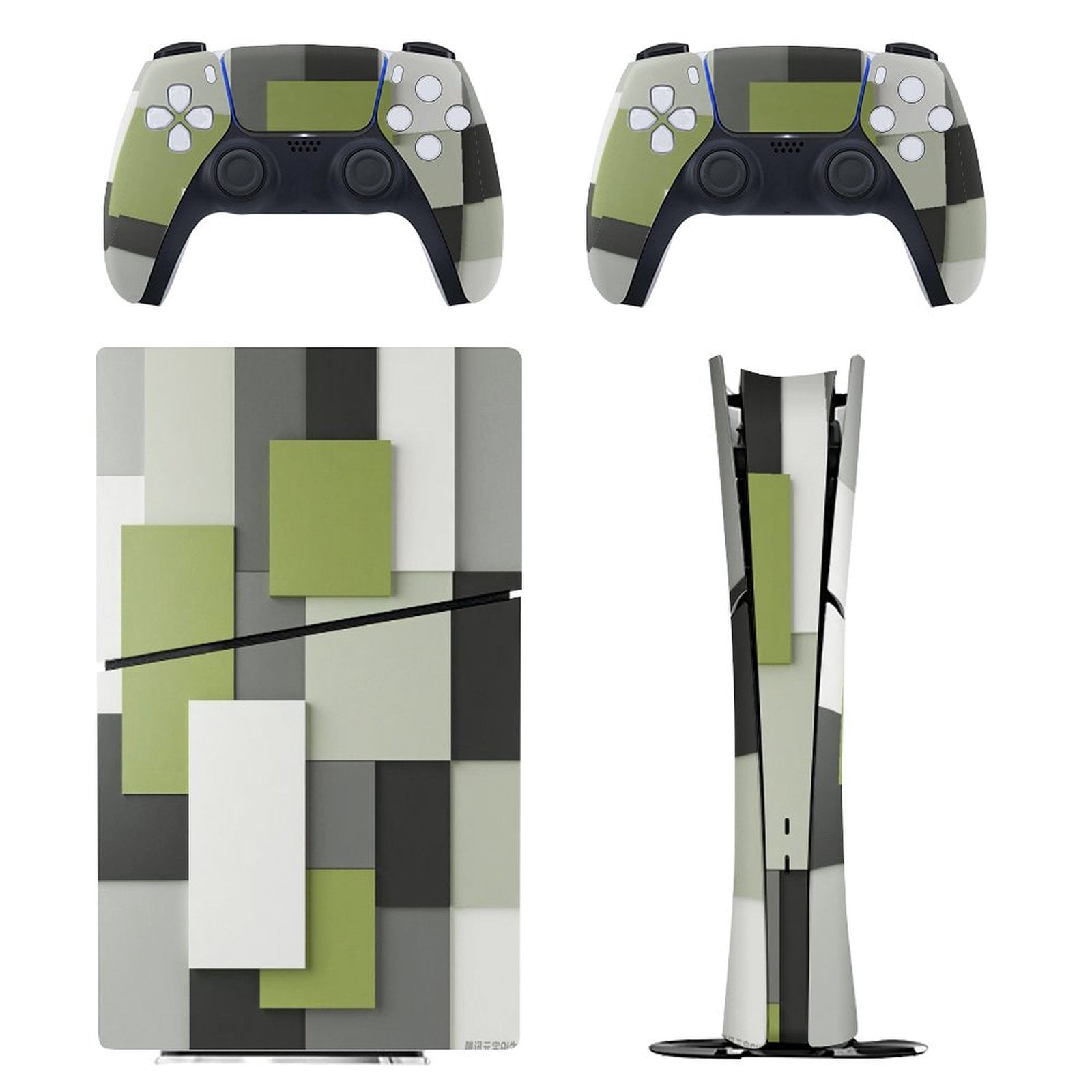 Green Black Grey Abstract PS5/PS5 Slim Digital Disc Skin Sticker For ...