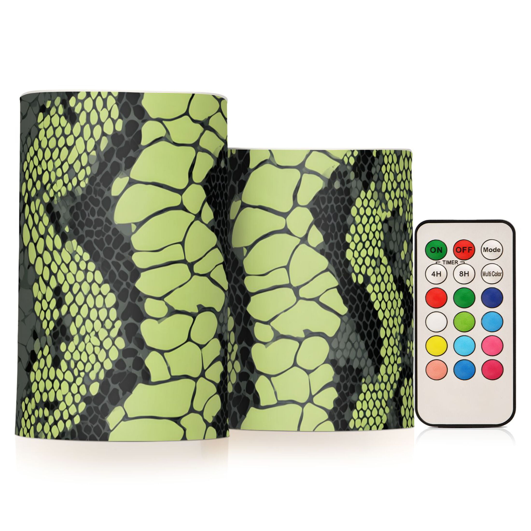 Green Black Snake Skin Flickering Flameless Candles LED Tealight ...