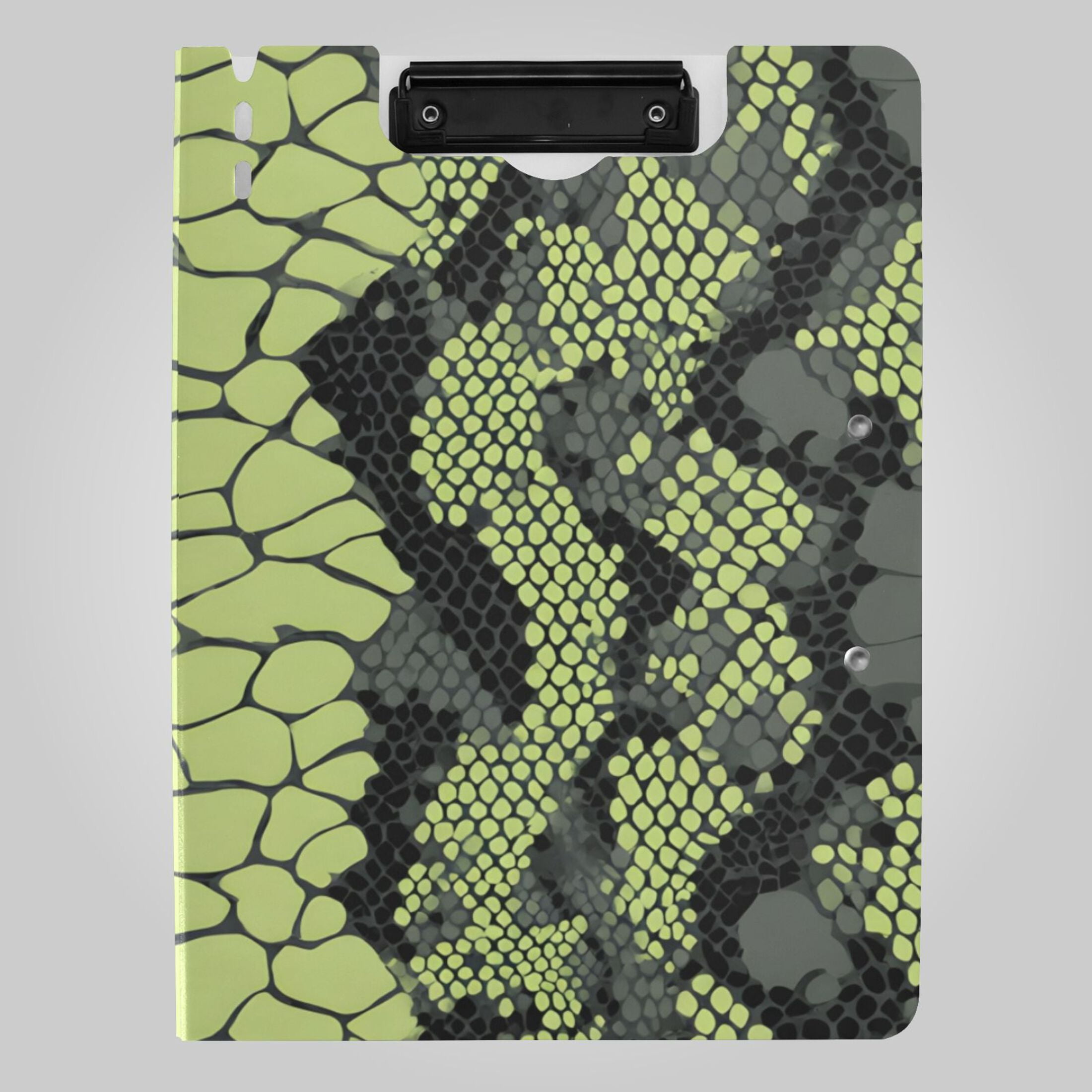 Green Black Snake Skin Foldable Binder Folder Clipboard with Pen Slot ...