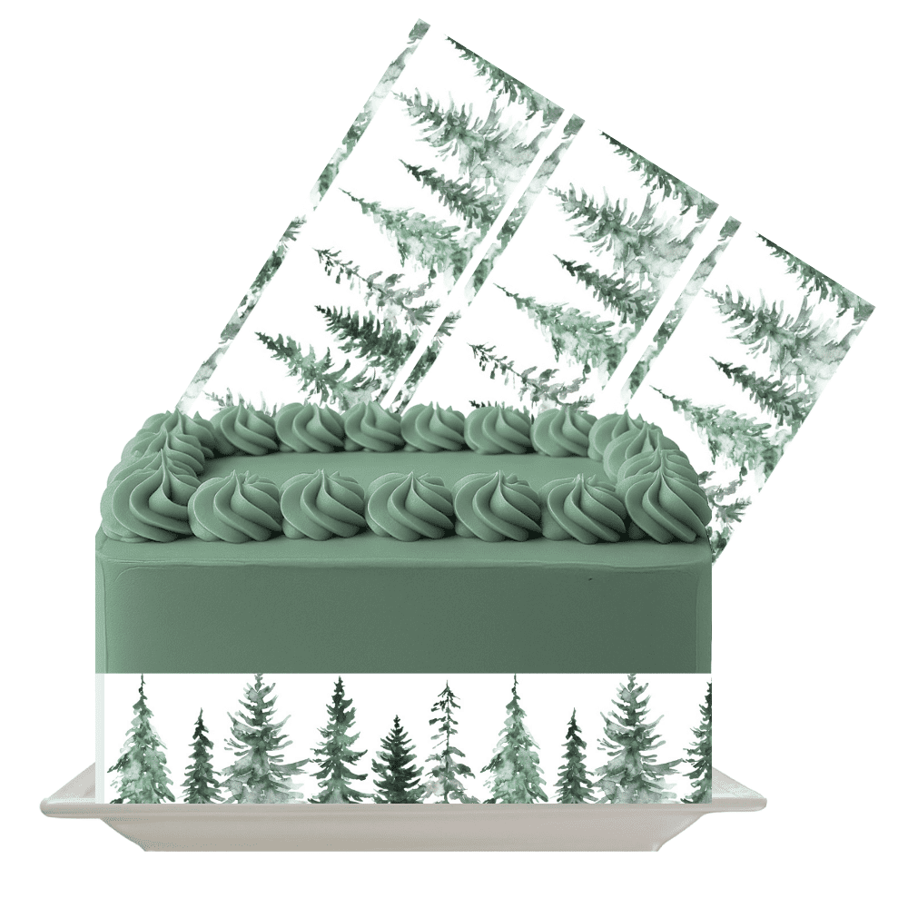 Green & Black Wood Edible Cake Wrap | Rustic Woodgrain Icing Sheet ...