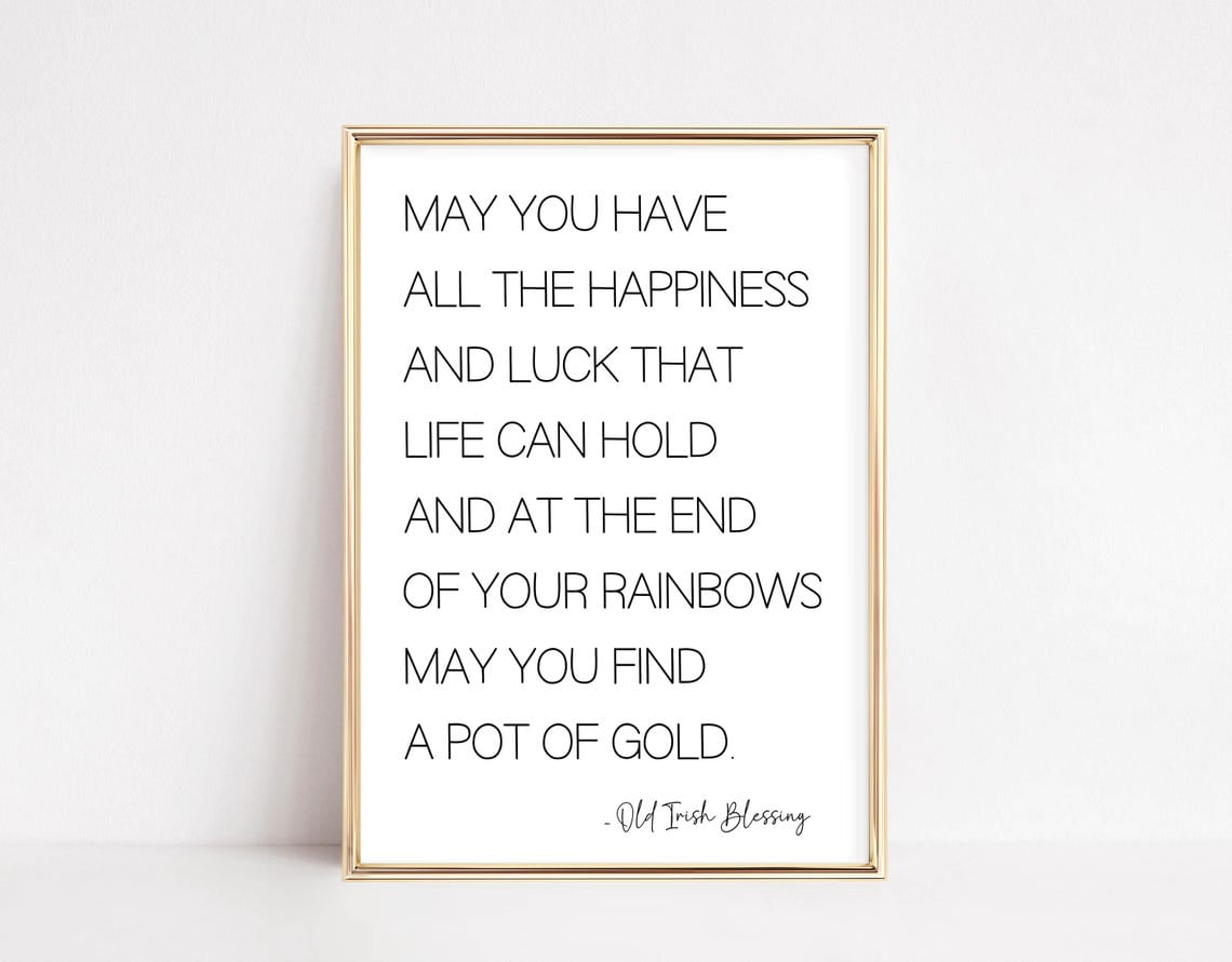 Green Blessing Style Poster Art, Simple Decorative Typography, Unframed ...