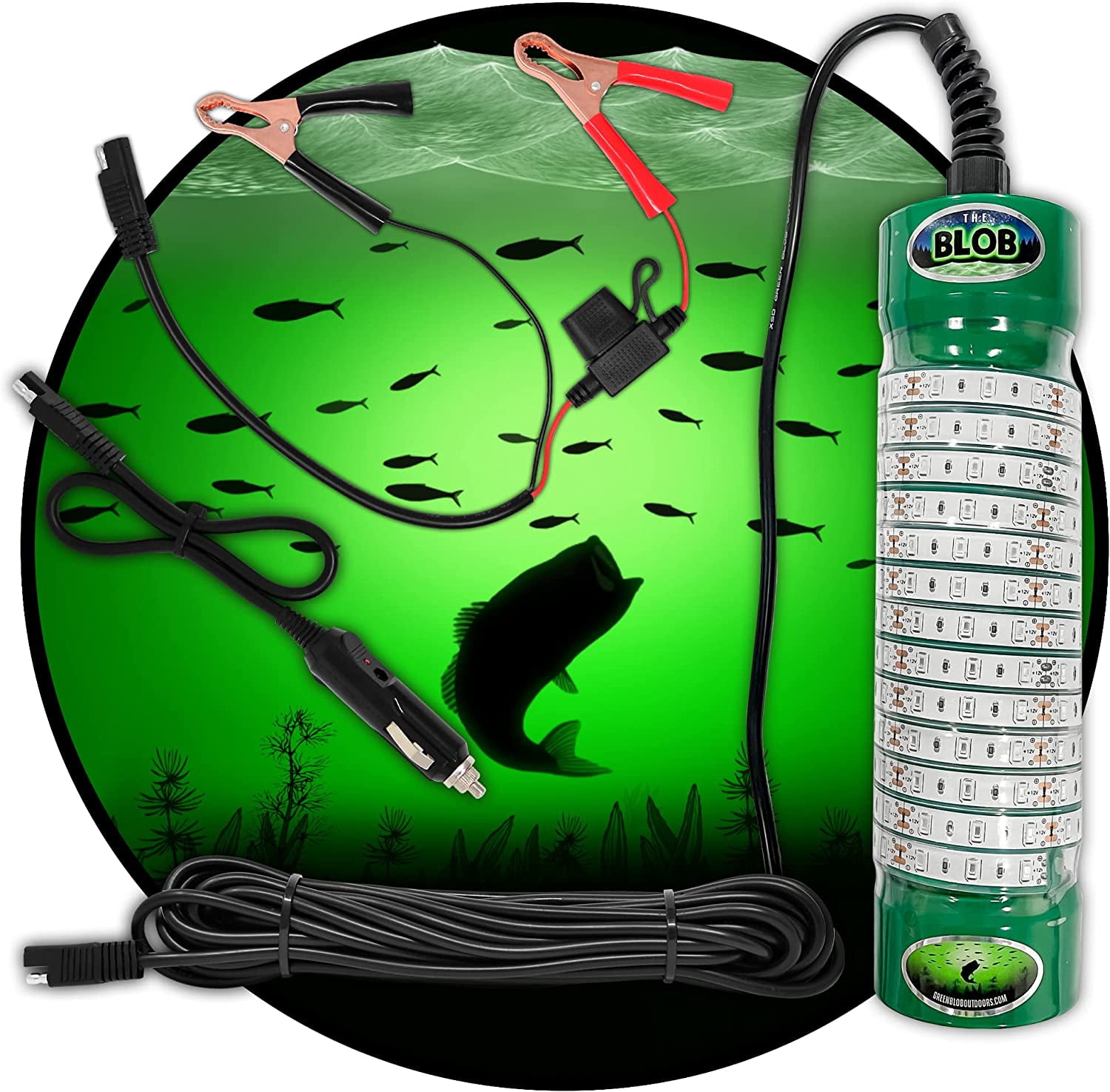Green Blob Outdoors Green Underwater Fishing Attracting Light 7500 ...