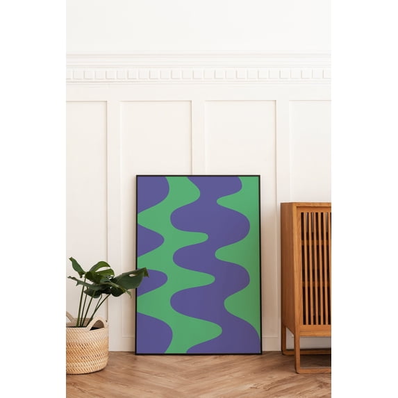 Green Blue Abstract Poster Trendy 70S Retro Art Cute Wall Poster ...