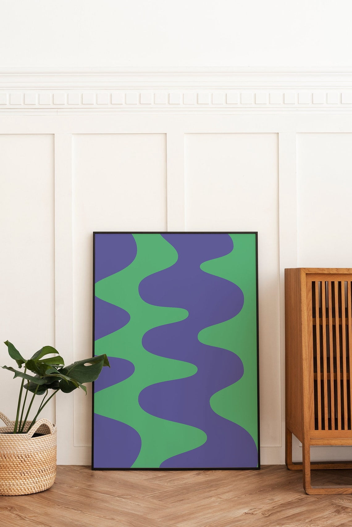 Green Blue Abstract Poster Trendy 70S Retro Art Cute Wall Poster ...