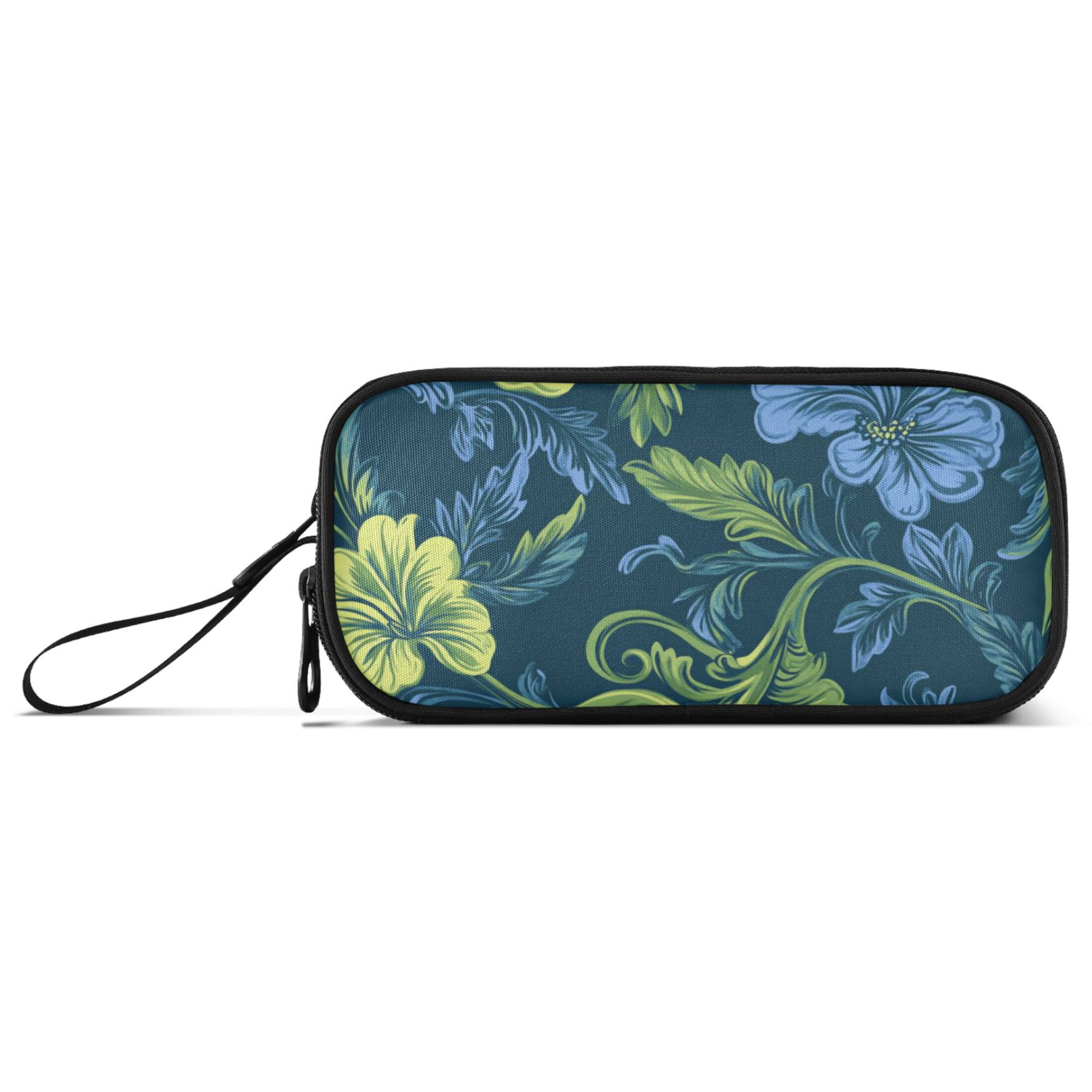 Green Blue Florals Hawaii Pencil Case Stationary Holder Pen Bag Pencil ...