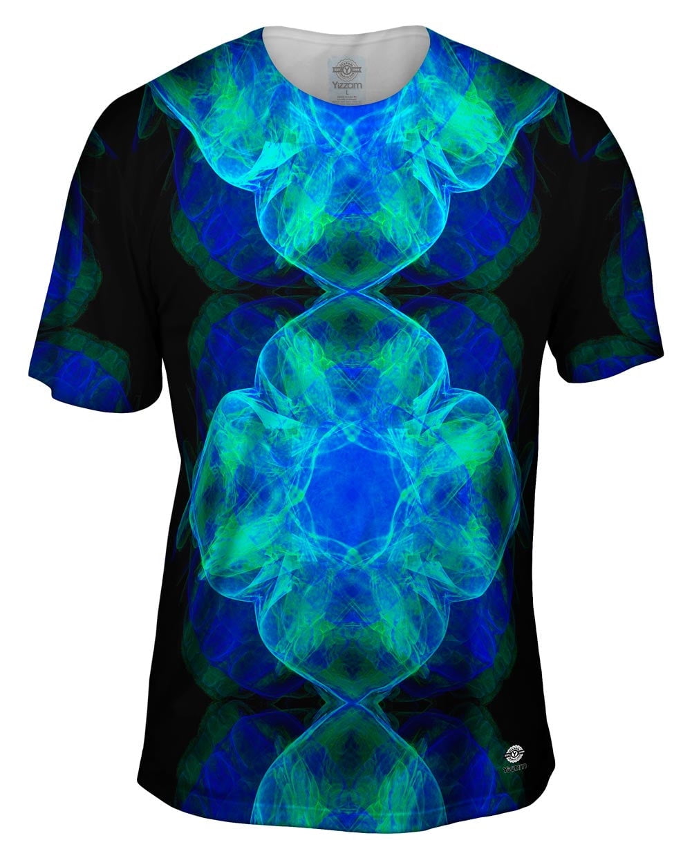 Green Blue Fractal Jelly Fish Mens T-Shirt All Over Print - Walmart.com