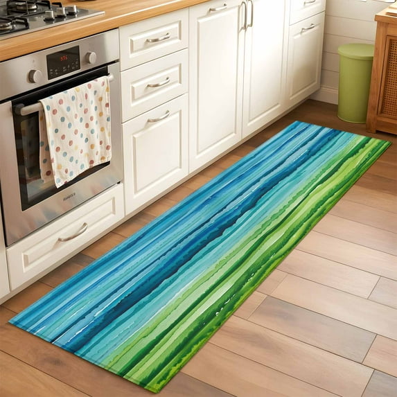 Green Blue Gradient Runner Rugs 2x6 ft Mount Decorative Texture ...