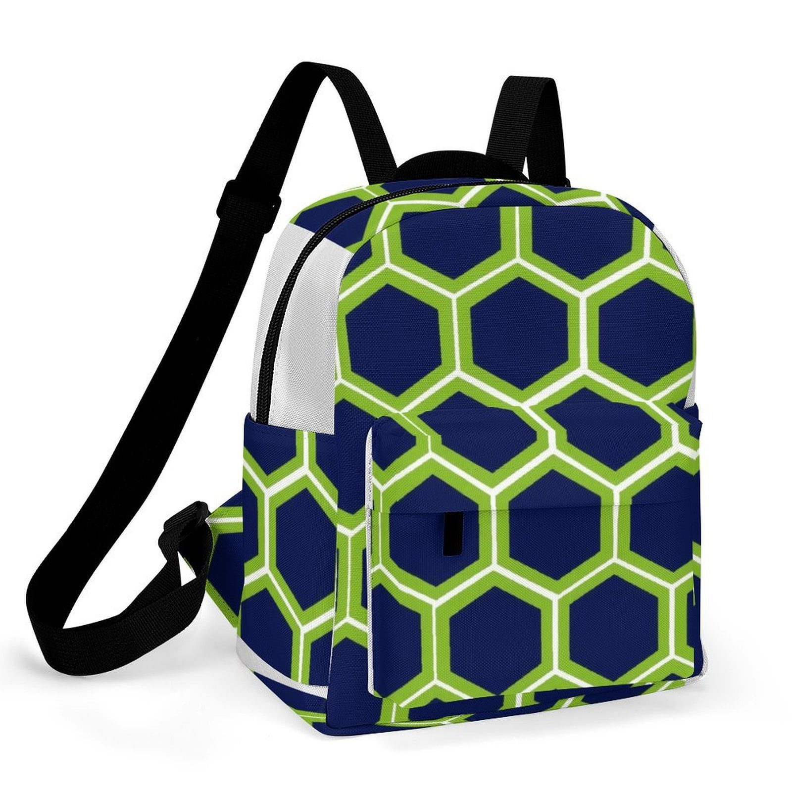 Green Blue Honeycomb Pattern Design Small Backpack Cute Mini Backpacks ...