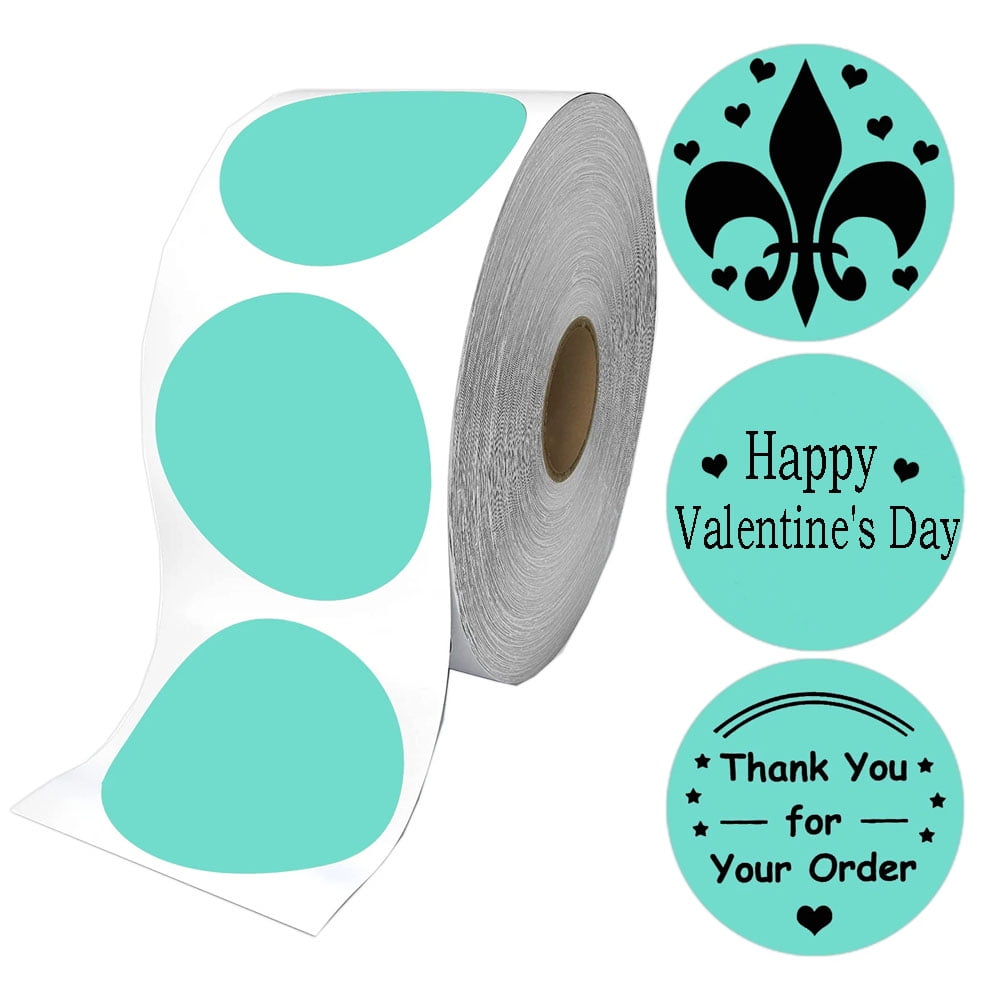 Green-Blue Thermal Stickers 2inch Directly Print Labels Solid Color ...