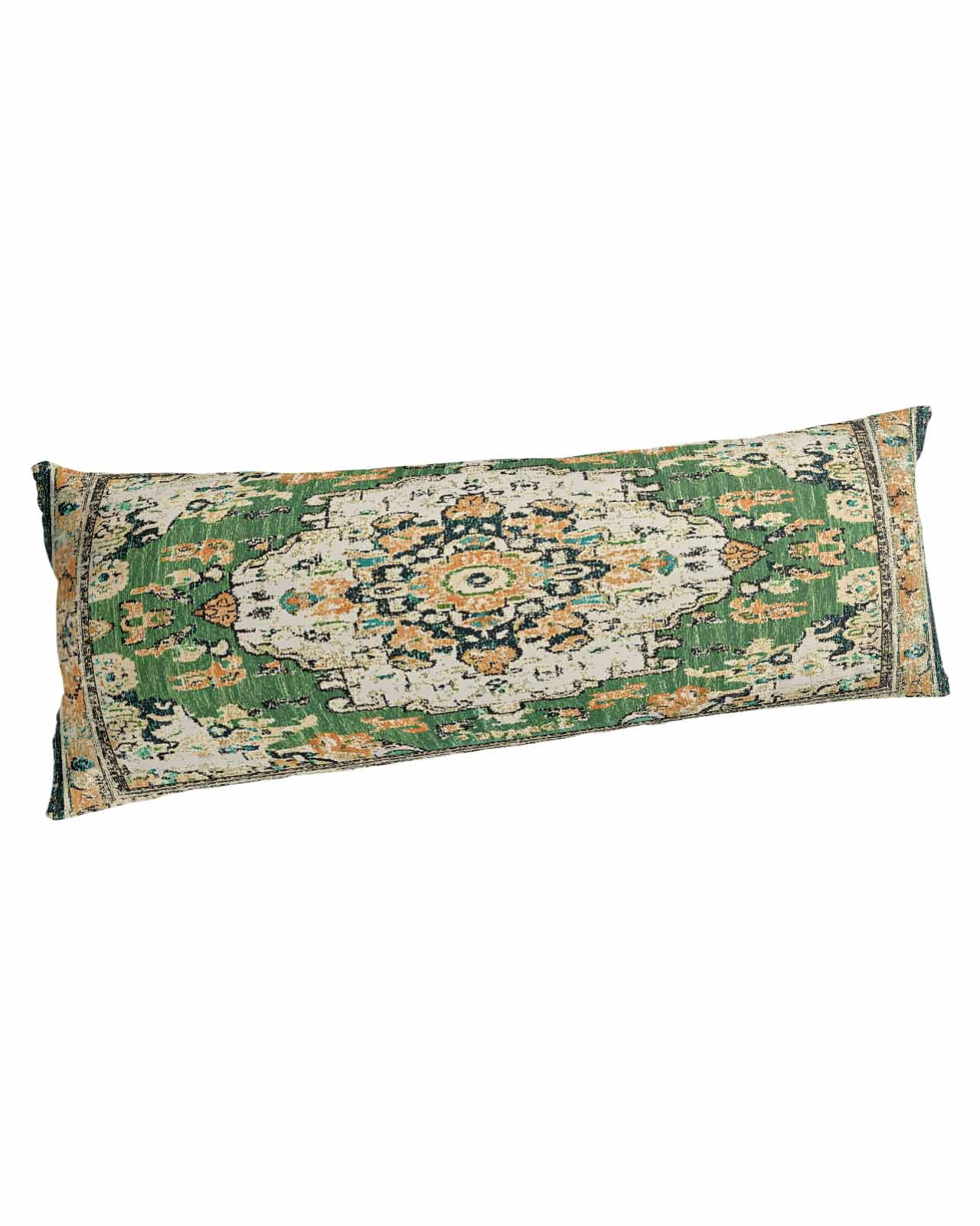 Green Boho Body Pillow Covers, Farmhouse Tribal Vintage Tribal Texture ...