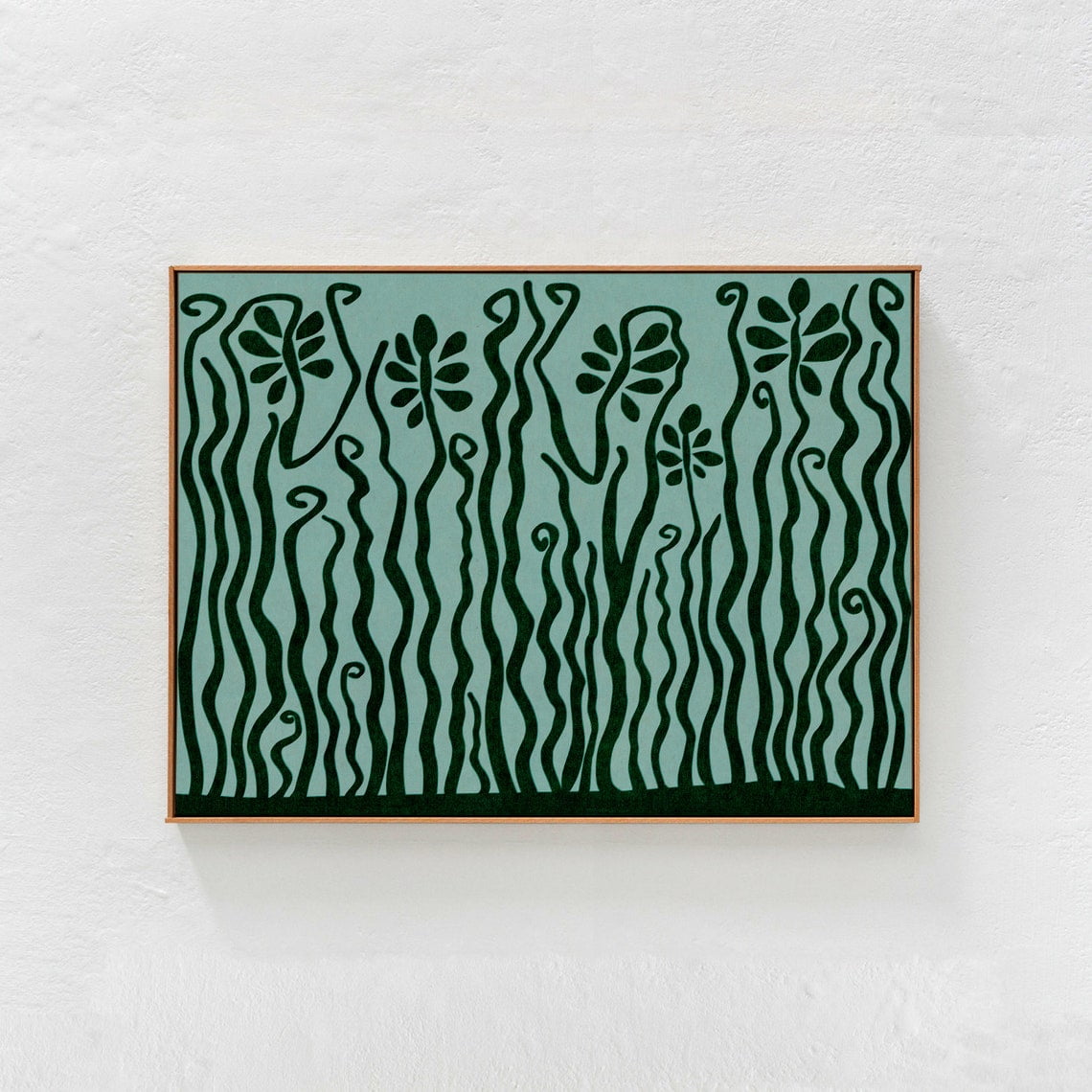 Green Boho Wall Art, Modern Bohemian Decor. Horizontal Digital ...