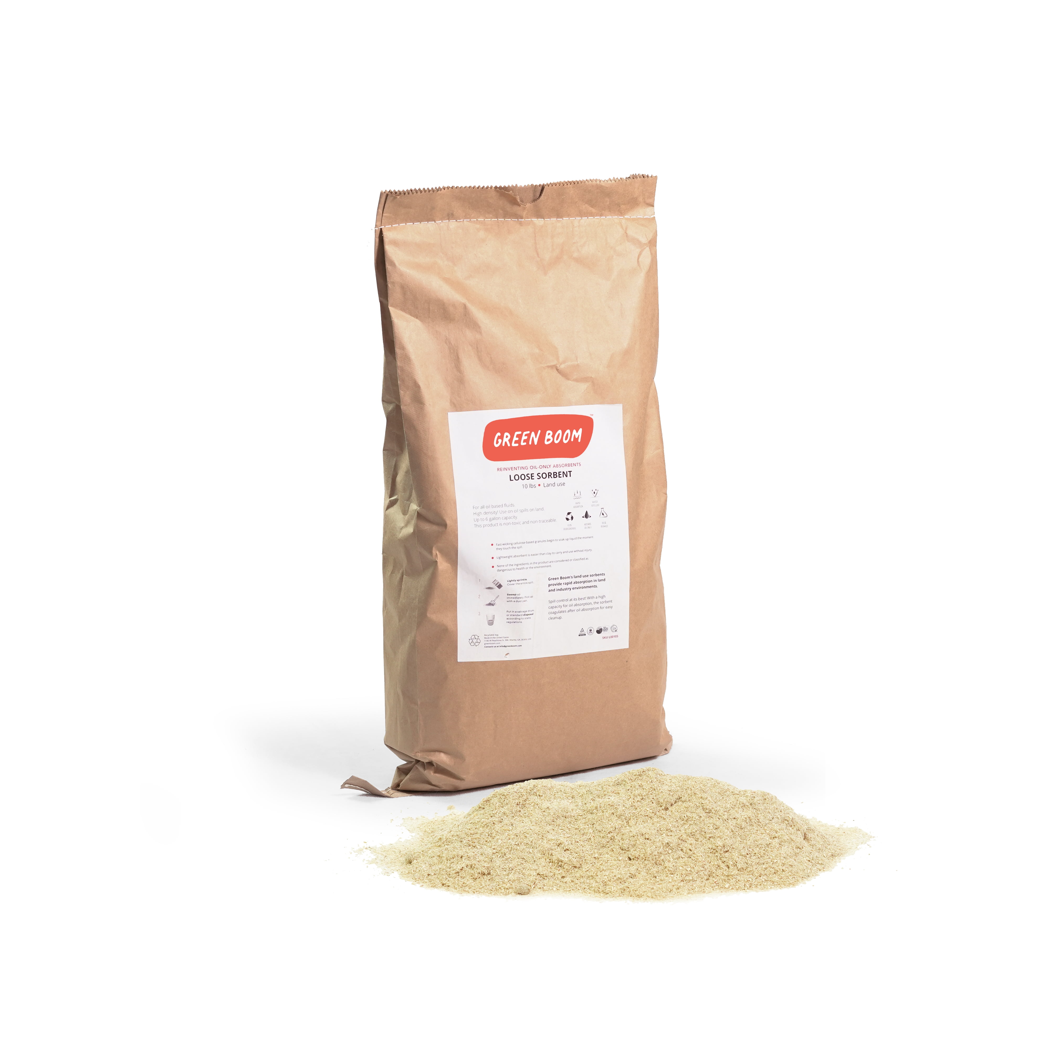Green Boom Oil Only Loose Sorbent Land Use-10lbs - Walmart.com