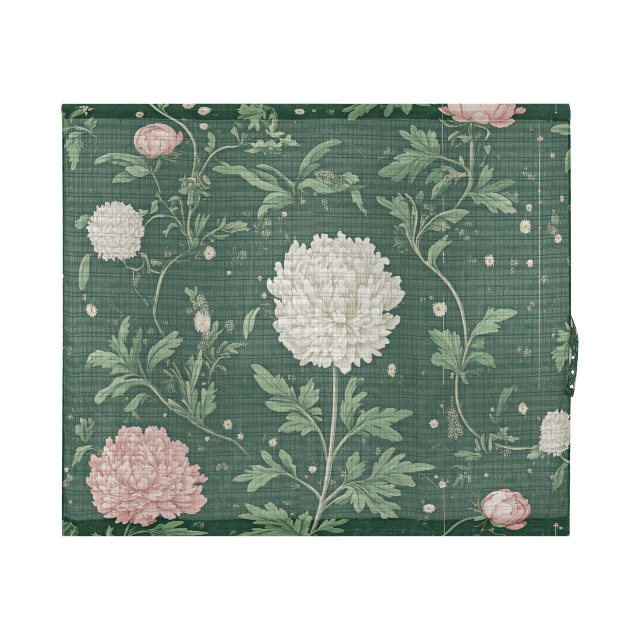 Green Botanical Print Door Panels 25x72in Breathable Mesh Privacy UV ...