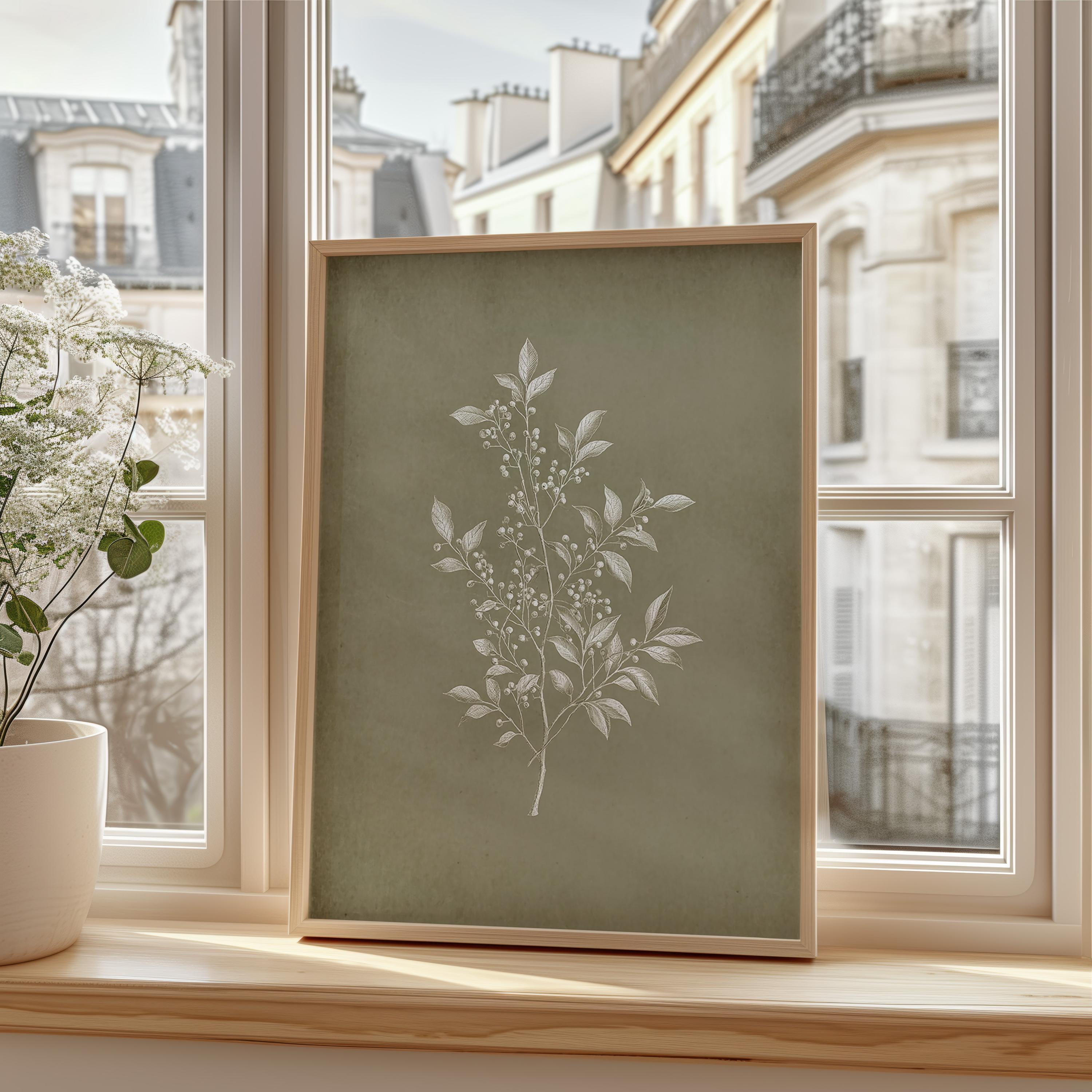 Green Botanical Print Poster Neutral Minimalistic Wall Art Poster ...