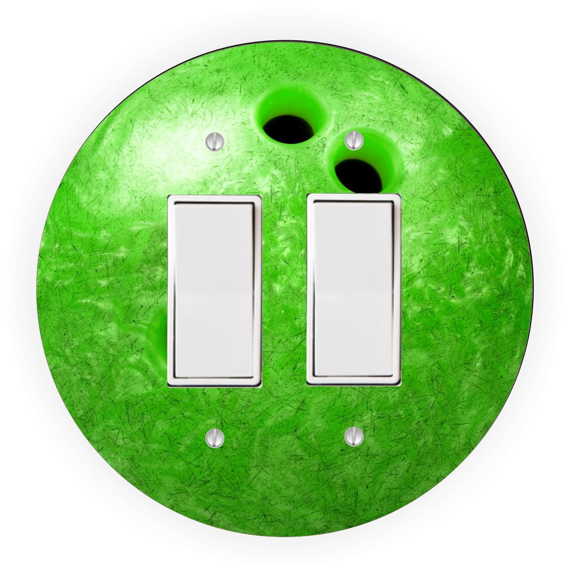 Green Bowling Ball Design - Round Light Switch Plate Cover - Single ...