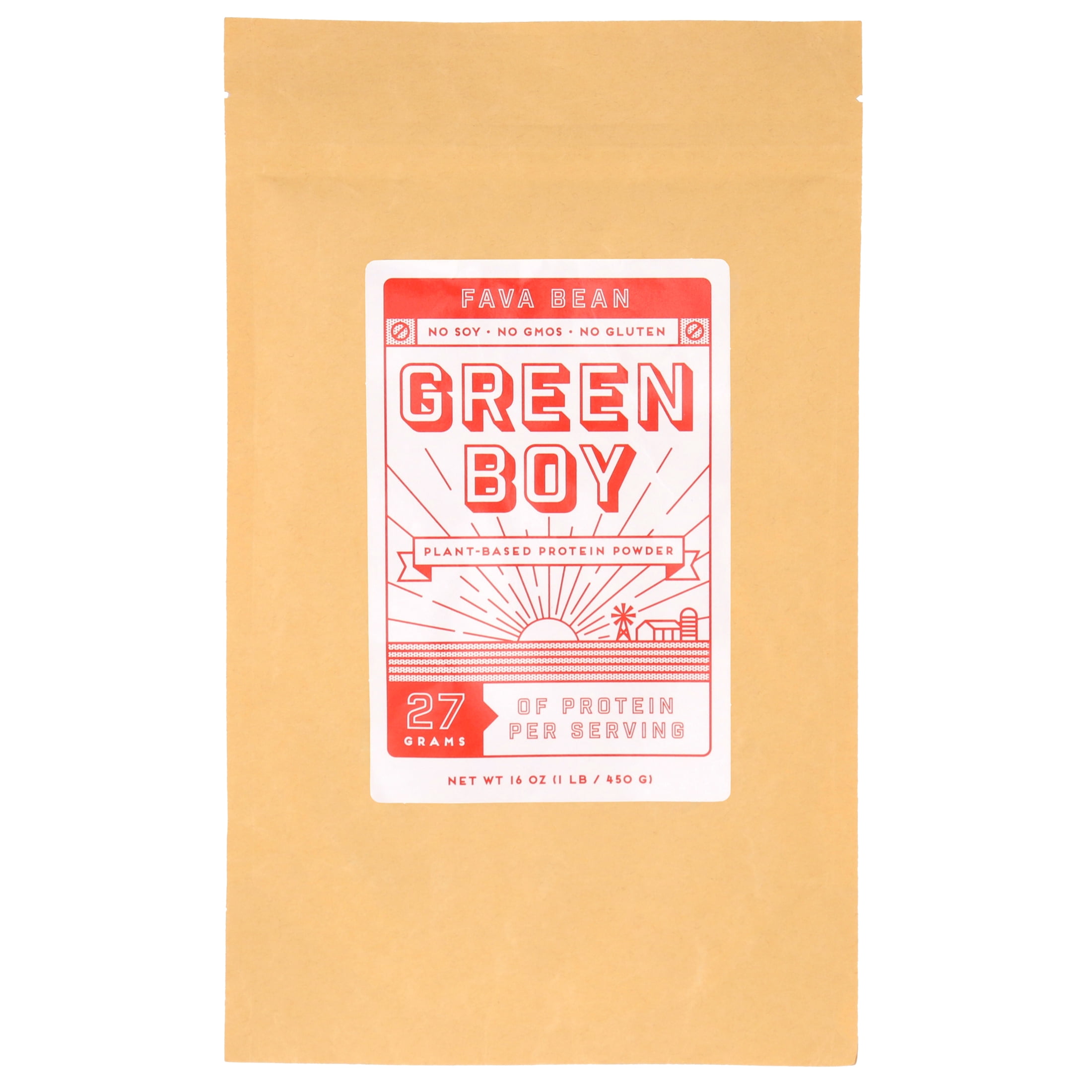 Green Boy Fava Bean Plant-Based Protein Powder, 27g Protein, 1lb (16oz ...