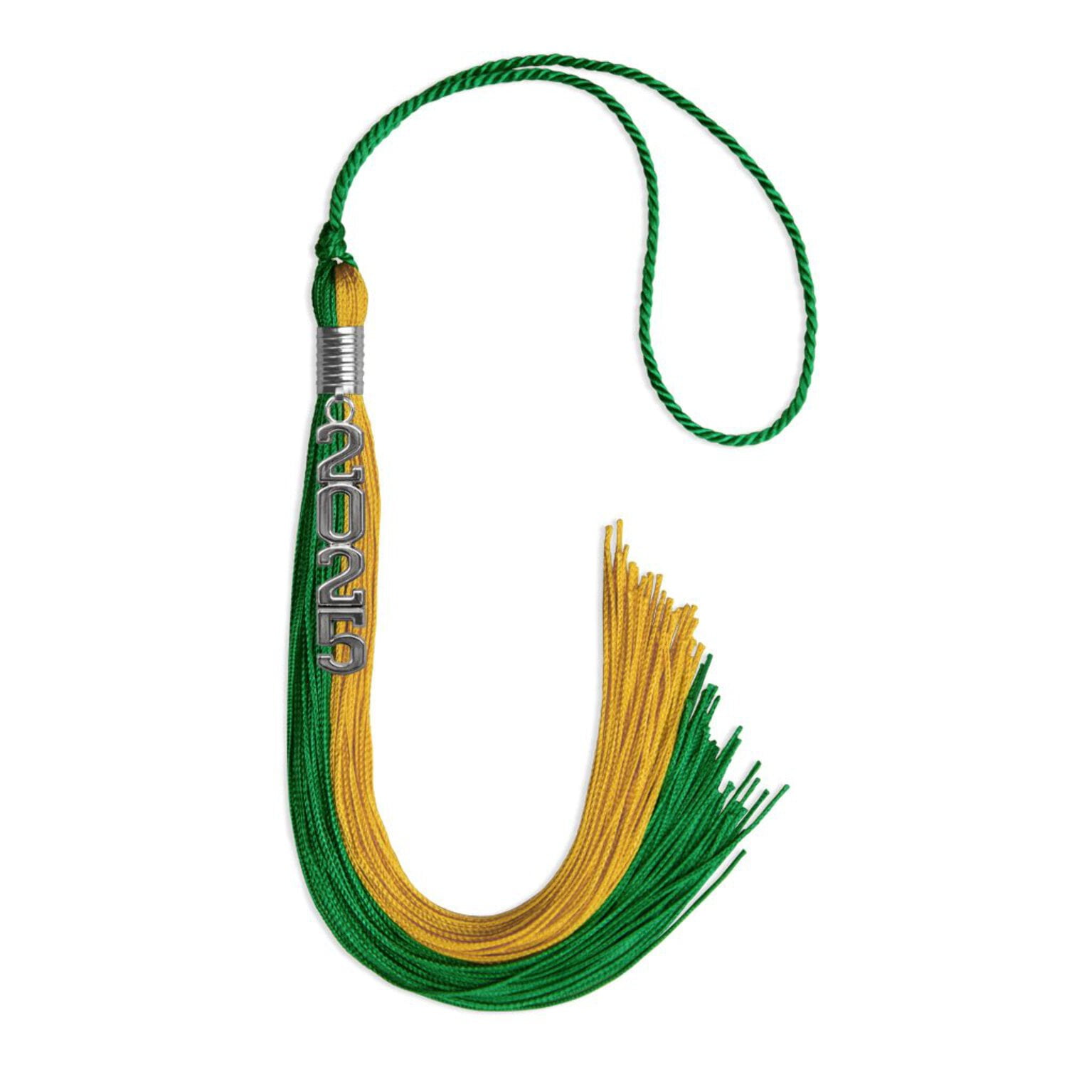 Endea Graduation Green/Bright Gold Graduation Tassel with Silver ...
