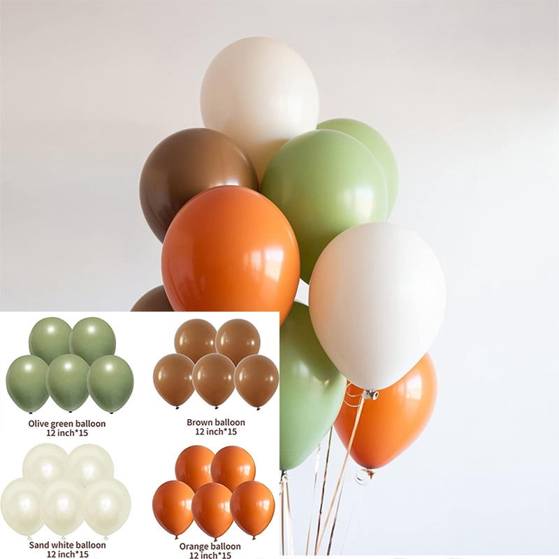 Green Brown Balloons Set, 12 Inch Party Latex Balloon for Birthday ...