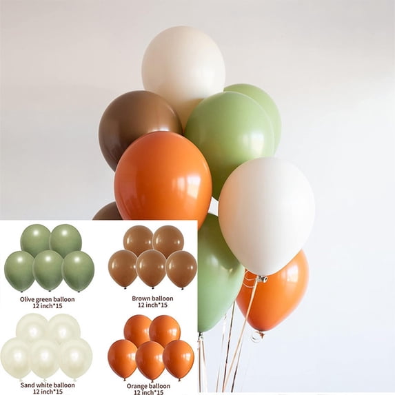 Green Brown Balloons Set, 12 Inch Party Latex Balloon for Birthday ...