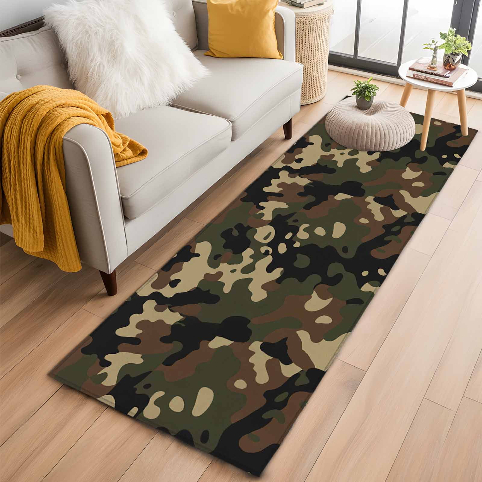 Green Brown Black Runner Rug 2x6 FT,Non Slip Hallway Rugs,Vintage ...