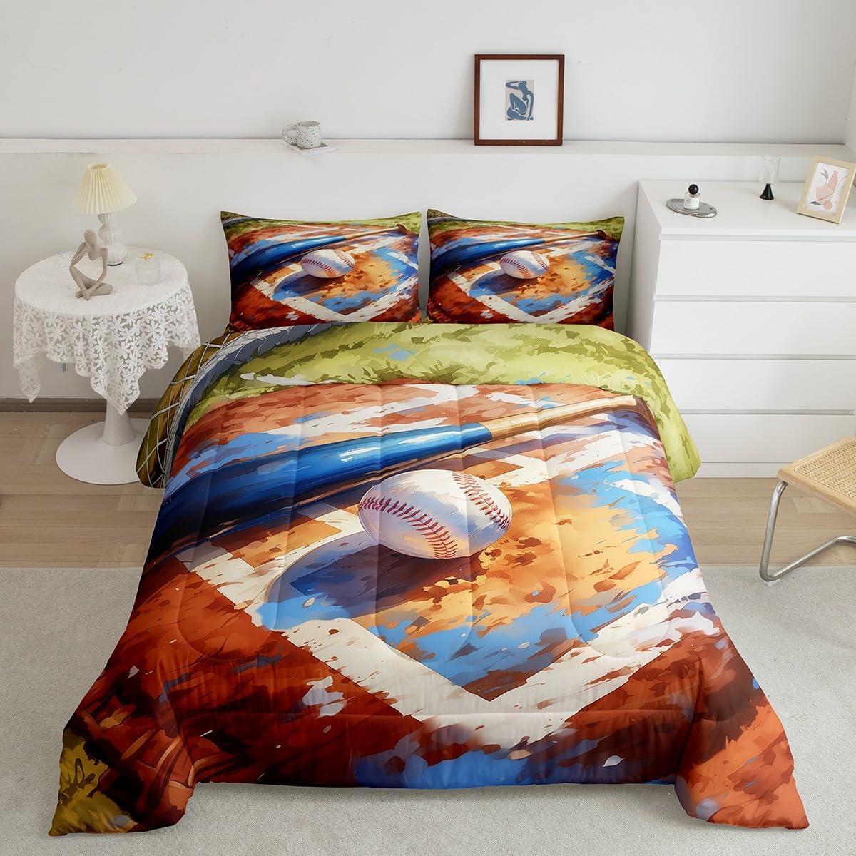 Full Size Basketball Comforter Set 4pc Twin Kids' Basketball Game ...
