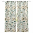 Green Brown Botanical Blackout Curtains | Light Blocking Print Window ...