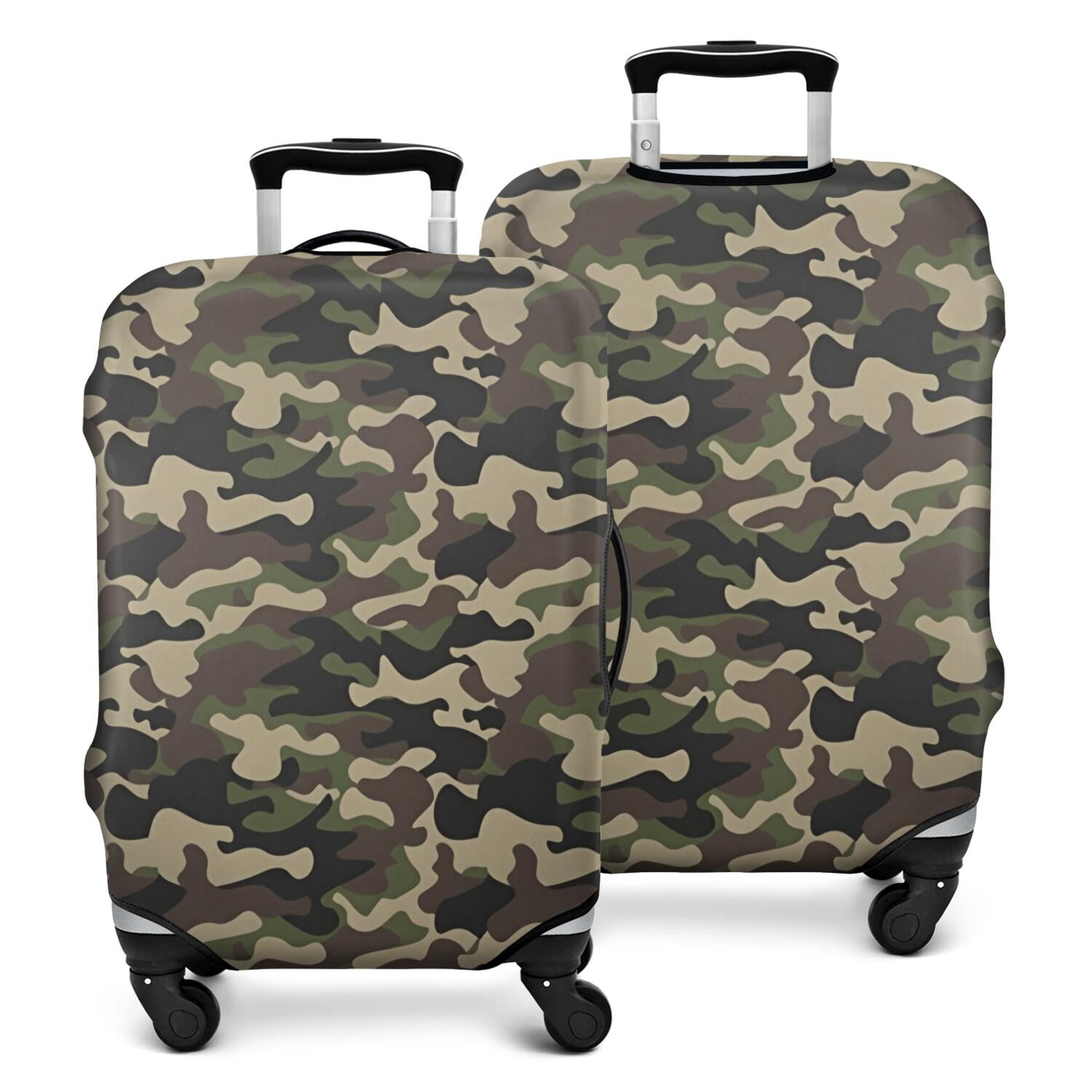 Green Brown Camo Classic Shapes Pattern Luggage Cover Fashion Suitcase ...
