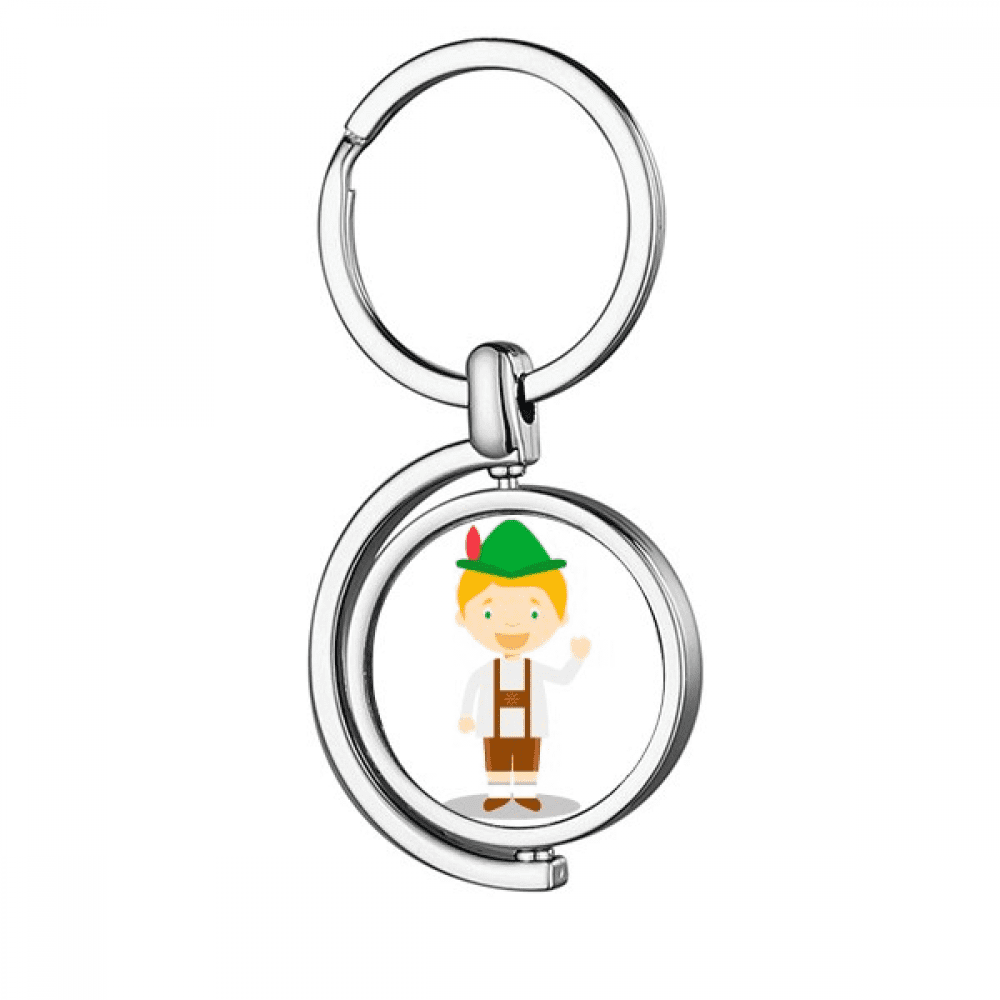 Green Brown Germany Cartoon Rotating Keychain Metal Keyring Holder ...