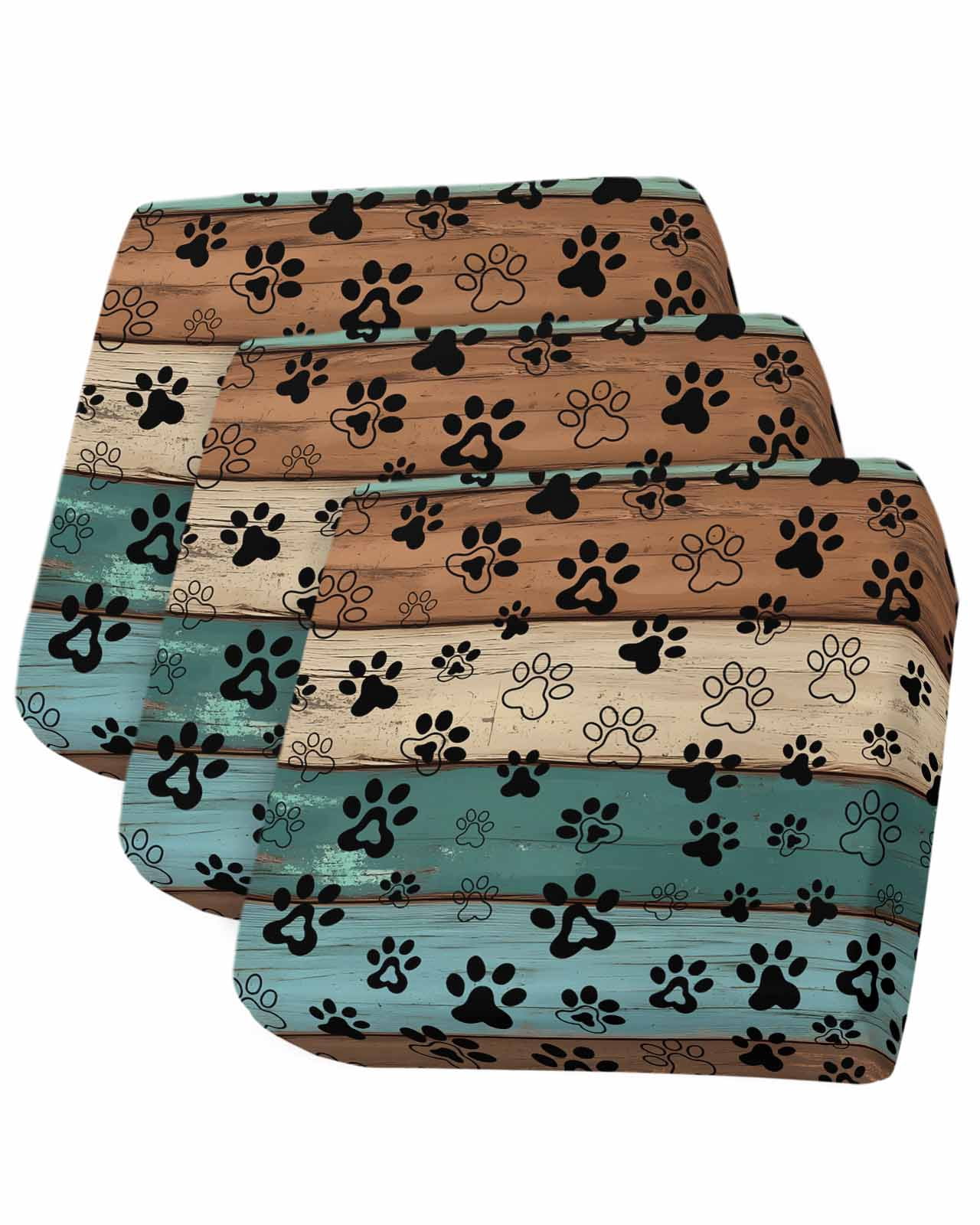 Green Brown Paw Print Sofa Couch Cushion Covers Washable, Removable ...