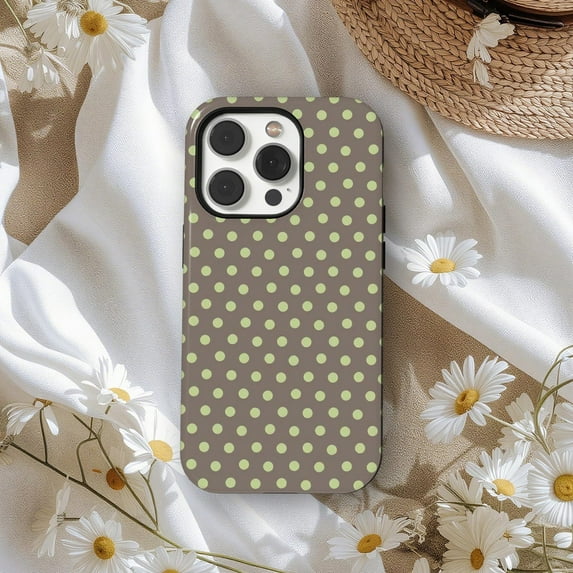 Green Brown Polka Dot Retro Trendy Vibe Phone Case 17 16 15 14 13 12 11 ...