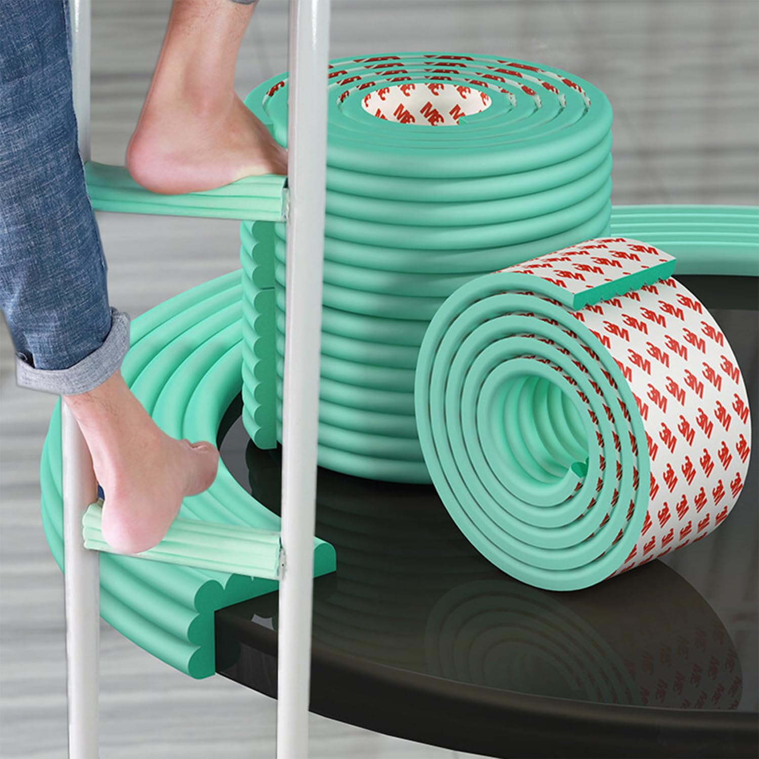 Green Bunk Bed Ladder Pads, 2 Rolls 6.6 ft Baby Proofing Edge Corner ...