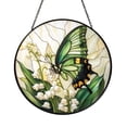 Green Butterfly Floral Suncatcher, Lily Valley Window Decor, Botanical ...