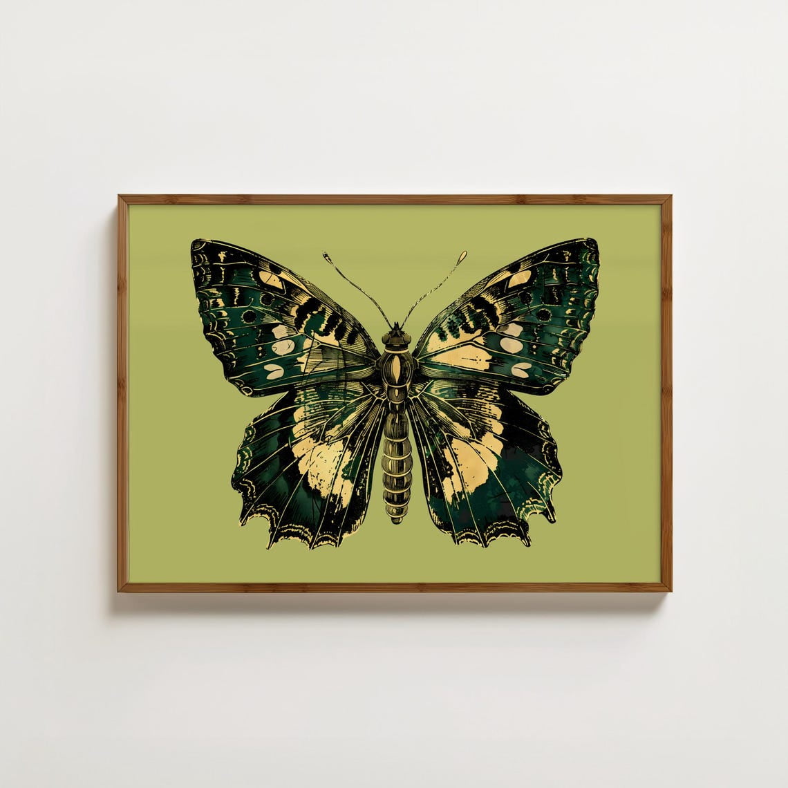 Green Butterfly Print Moody Insect Dark Academia Print Vintage Moth ...