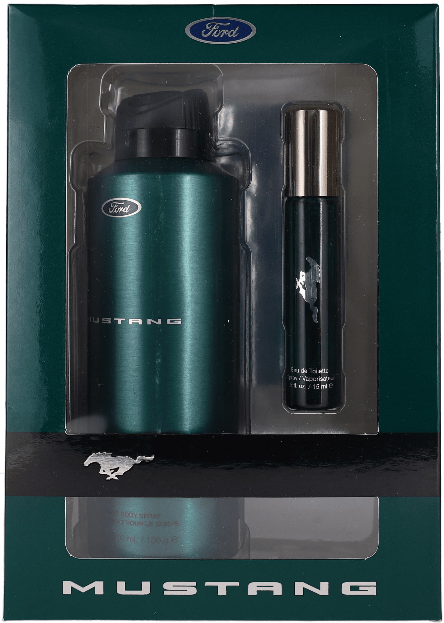 Green By Ford Mustang For Men Set: EDT + Deo Body Spray 0.5oz+6.8oz ...