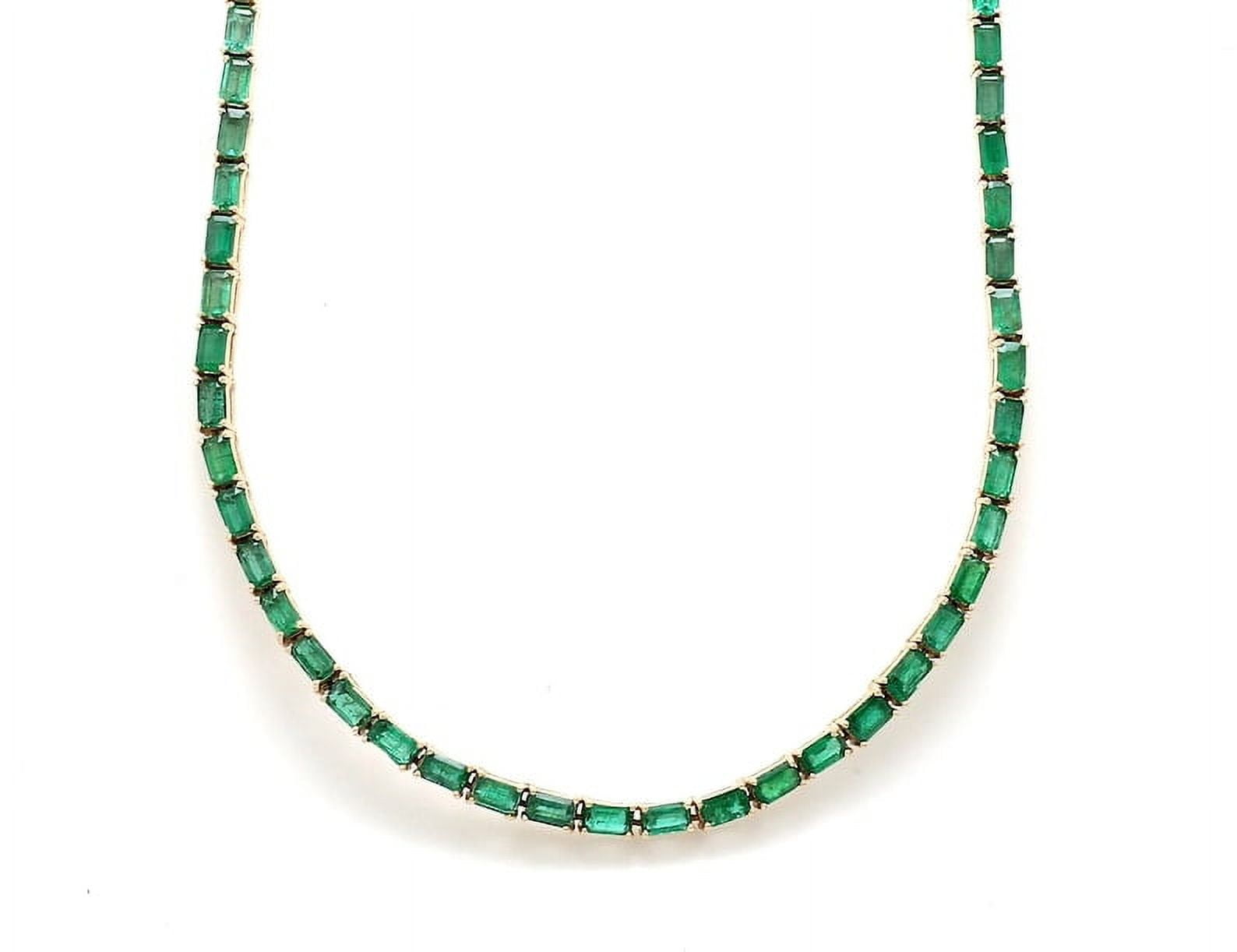 Green CZ Emerald tennis necklace,Octagon emerald tennis necklace choker ...