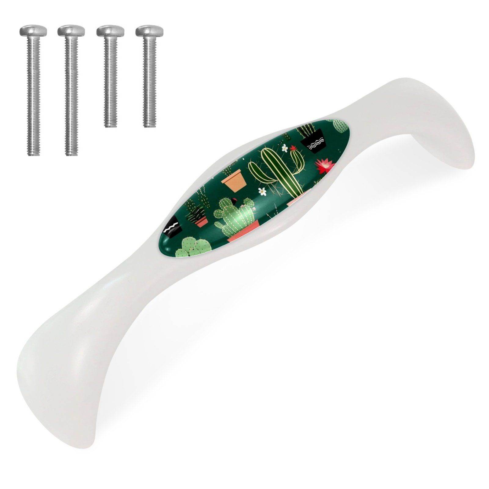 Green Cactus Plant Kitchen Cabinet Pull Knobs Drawer Hardware Handles ...