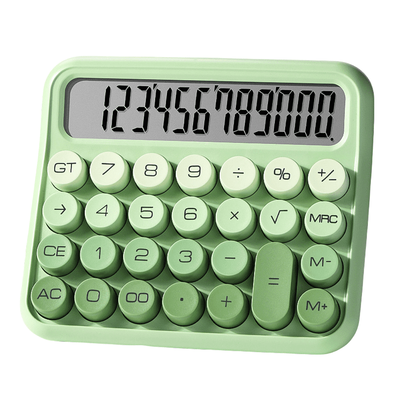 Green Calculator 12-Digit Large LCD Display Calculator with Big Buttons ...