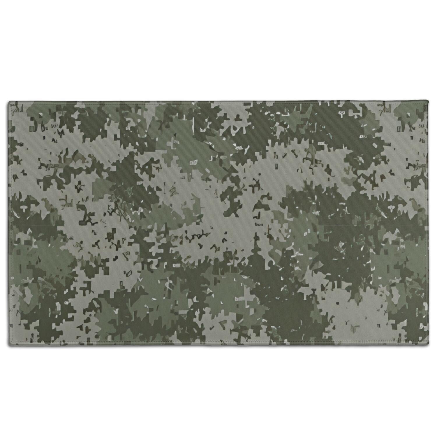 Green Camo Digital Pixel Pattern Door Rugs,Washable Non Slip Door Mats ...